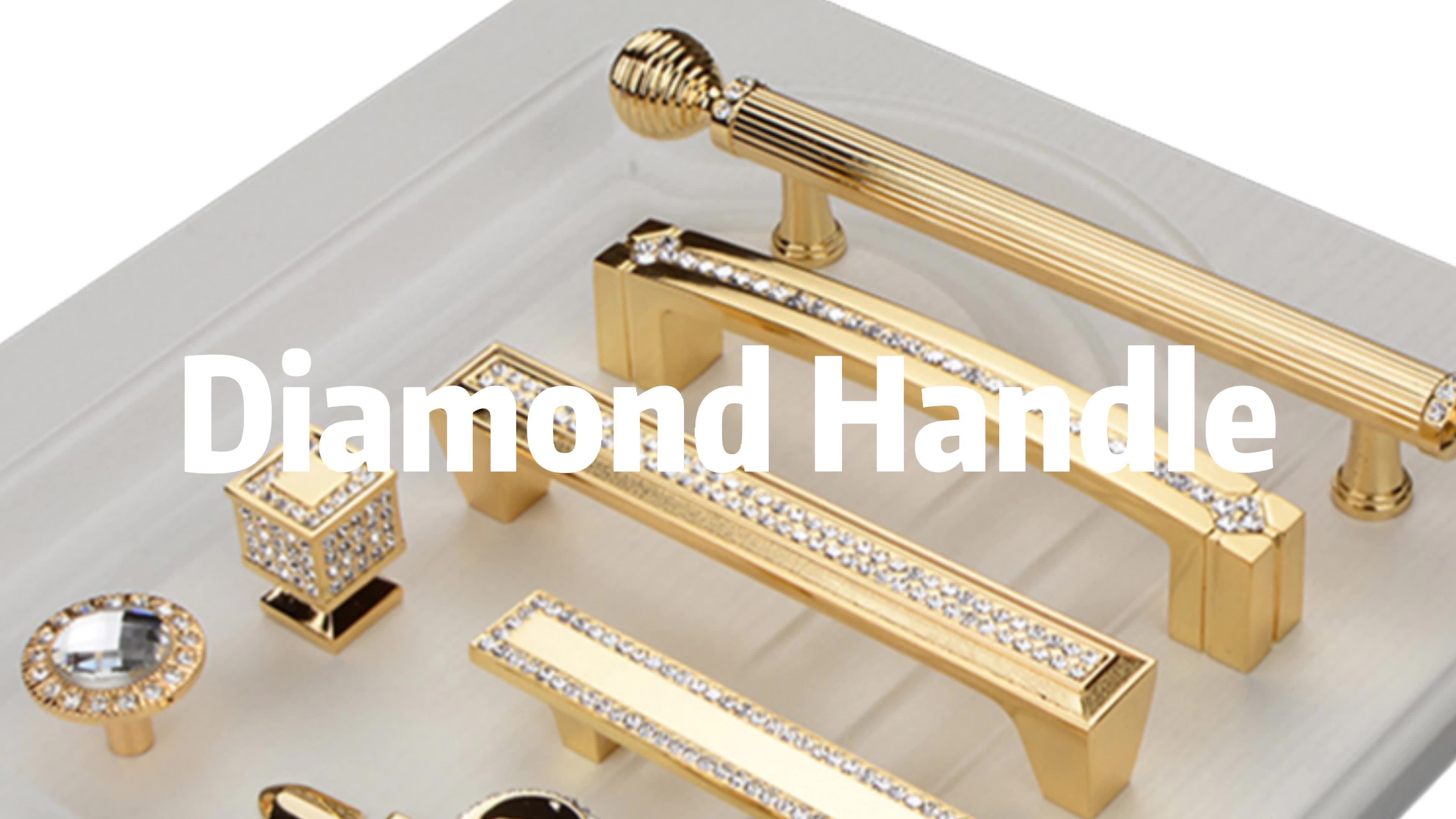 Toco Golden Luxury European Diamond Drawer Cupboard Crystal Kitchen ...