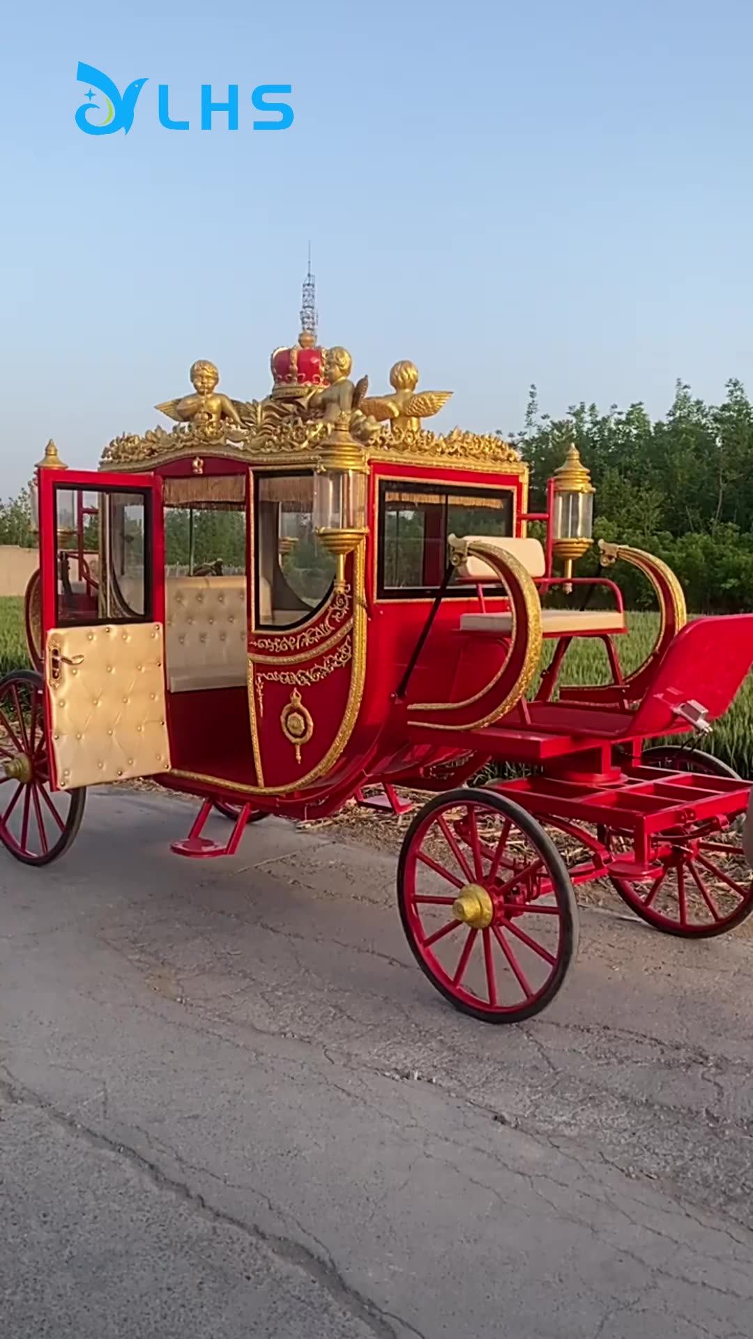 White Classic Royal Horse Drawn Carriage Princess Wedding Horse Cart ...