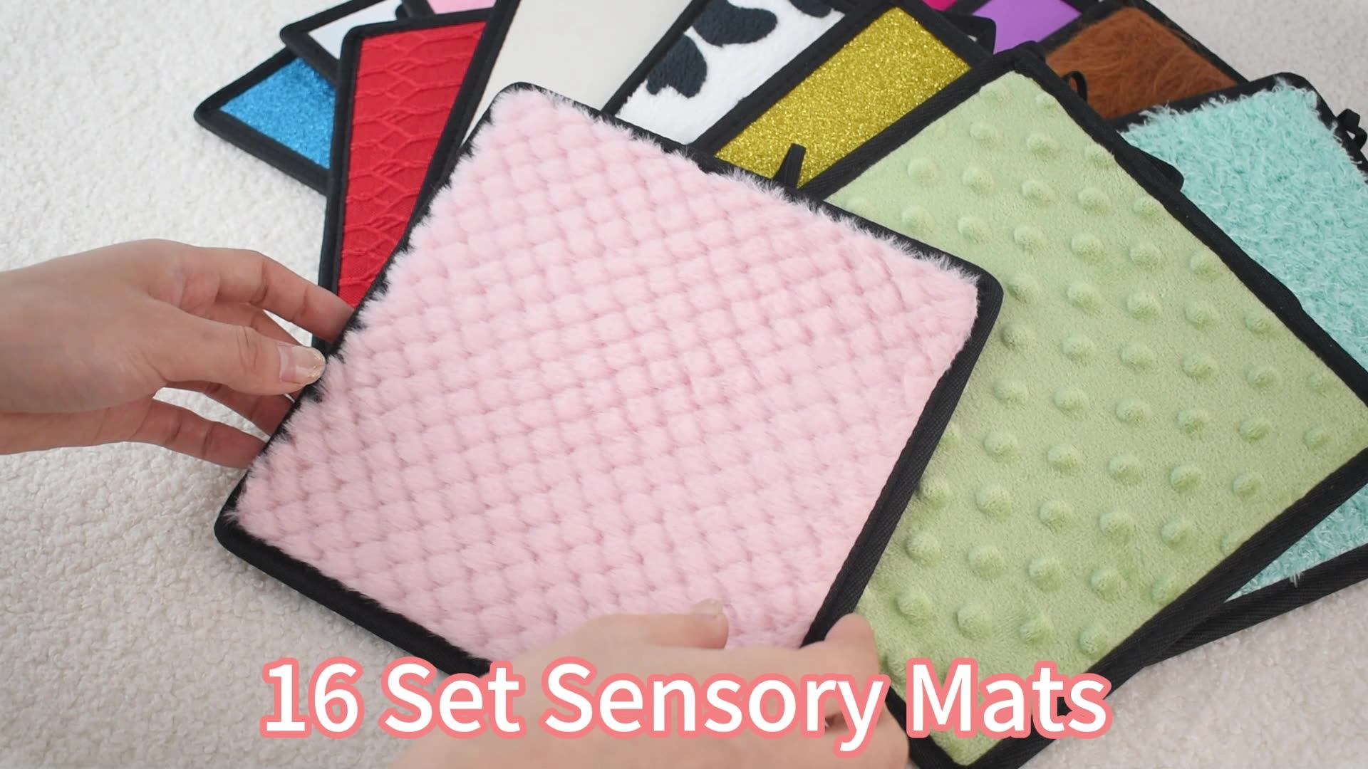 16 Set Sensory Mini Mats Assorted Textured Sensory Floor Tiles Early ...