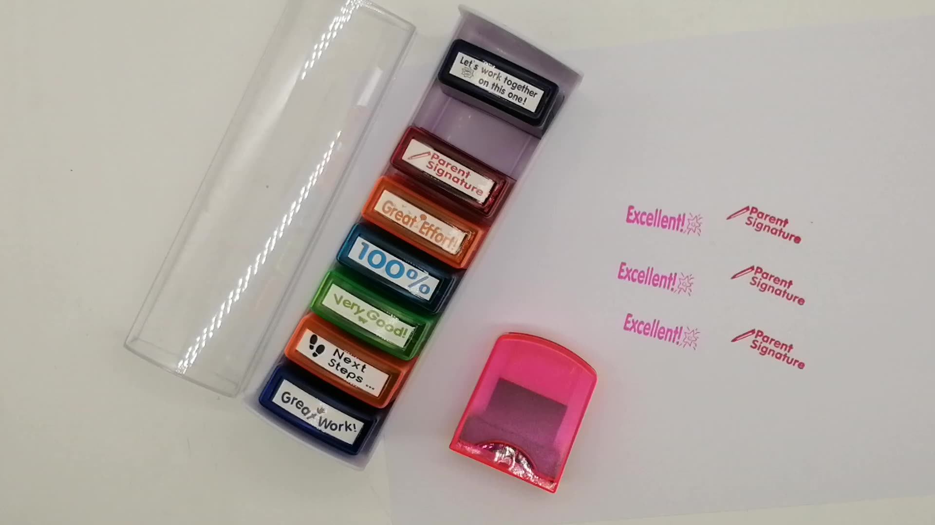 8 In 1 Plastic Colorful Funny Rubber Sefl Inking Stamps Plastic For ...