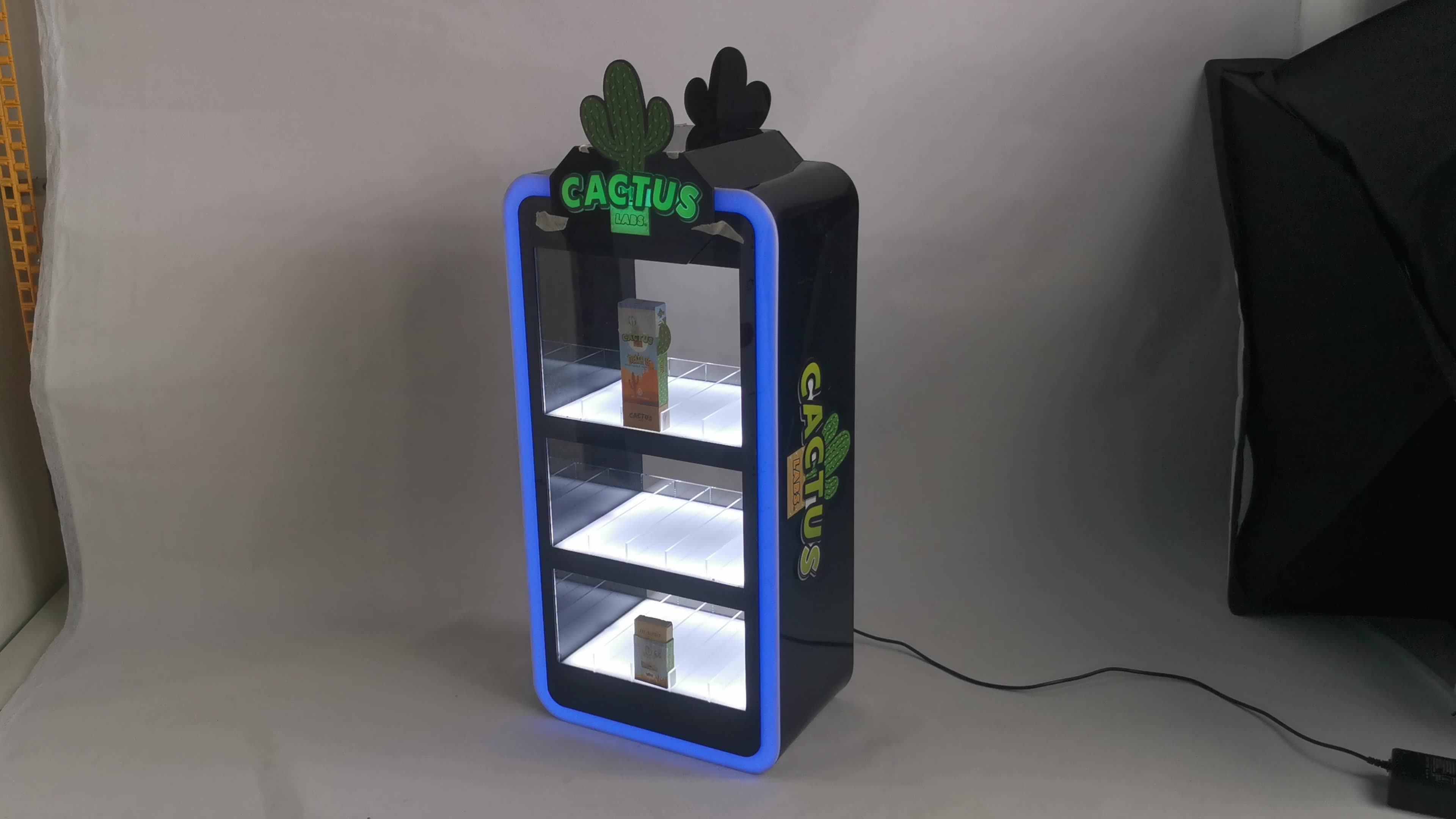 Custom Smoke Shop Tobacco Cigarettes Display Cabinet Stand With Led ...