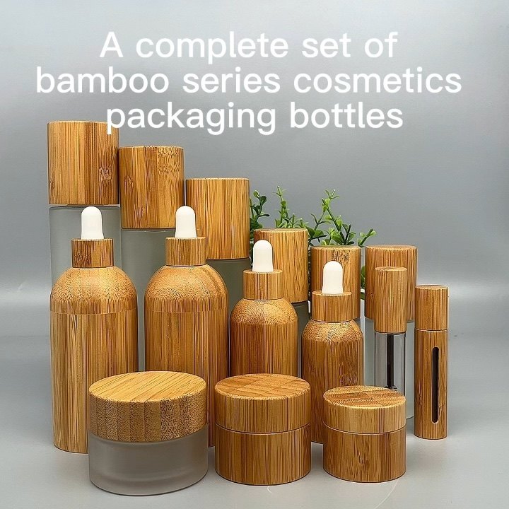 Wholesale 100% Biodegradable Bamboo Cosmetics,Custom-made Frosted Glass ...