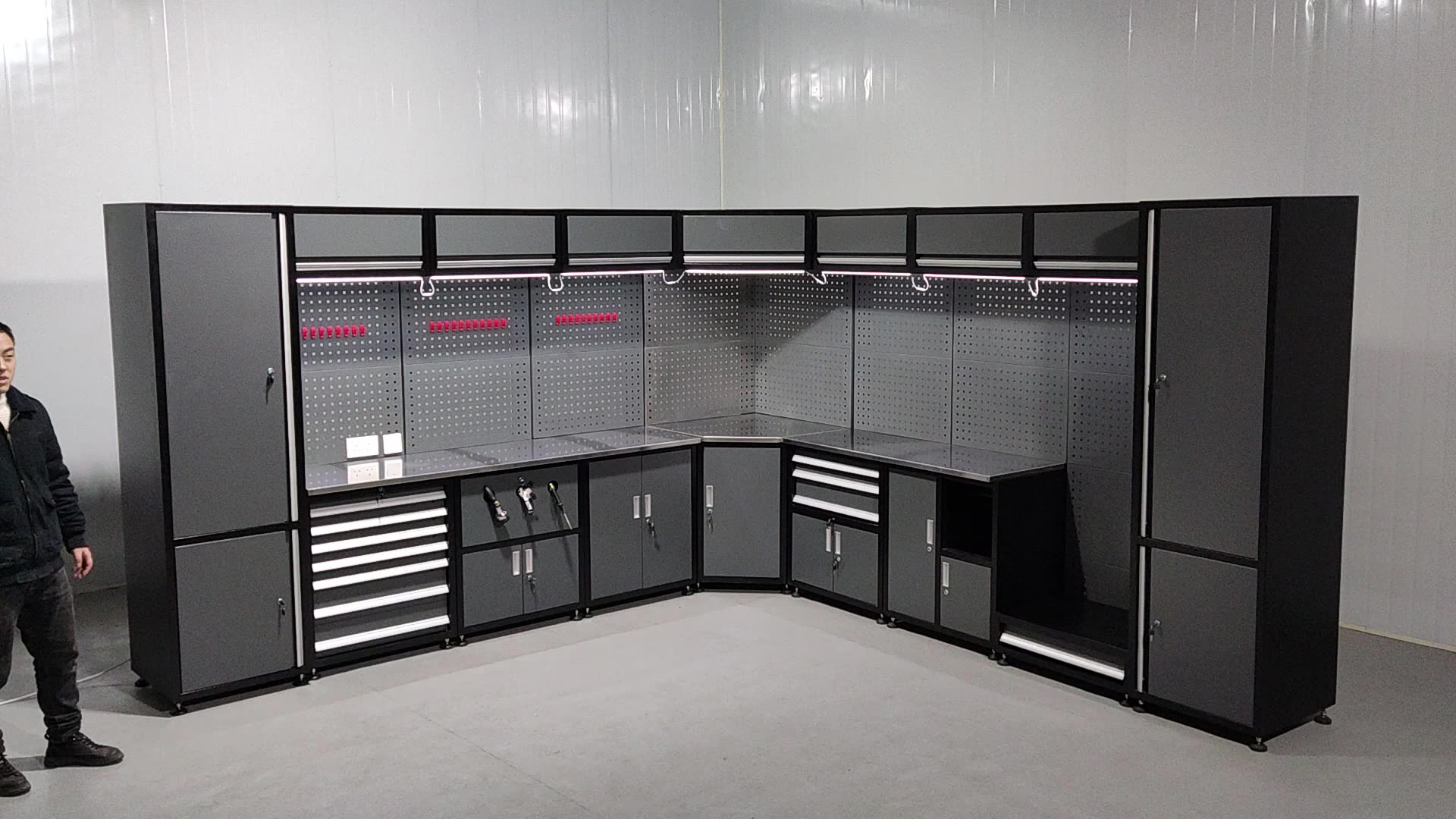 Worong Metal Tool Trolley Cabinet Combination Garage Workshop Tool ...