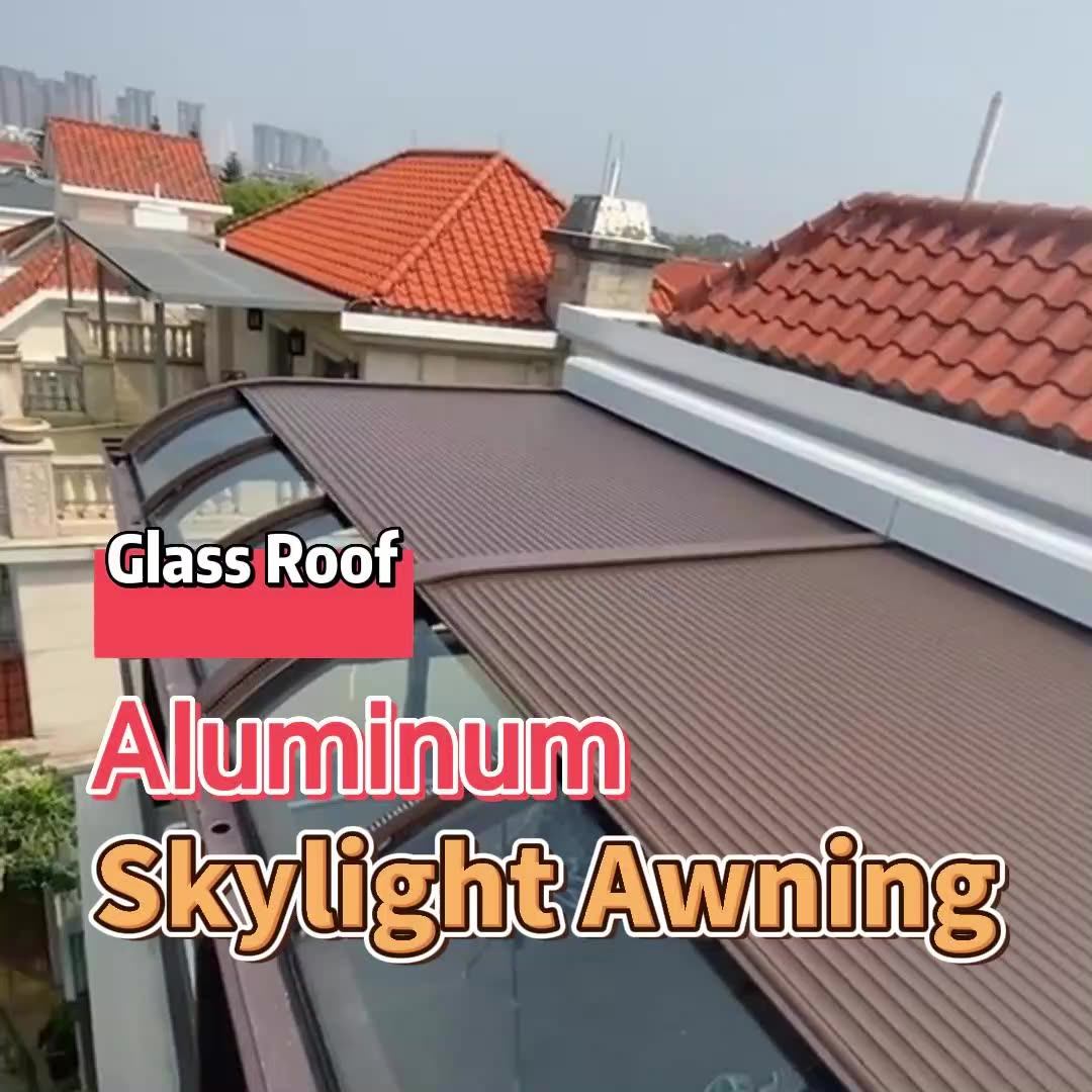 Aluminum Glass Sunroom Electric Curtain Skylight Retractable Window Sun ...