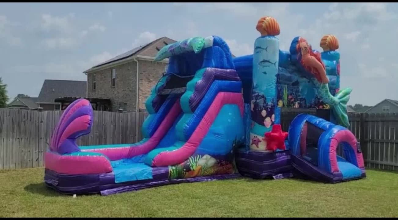 Commercial Pvc Mermaid Inflatable Bounce House Combo Moonwalk ...