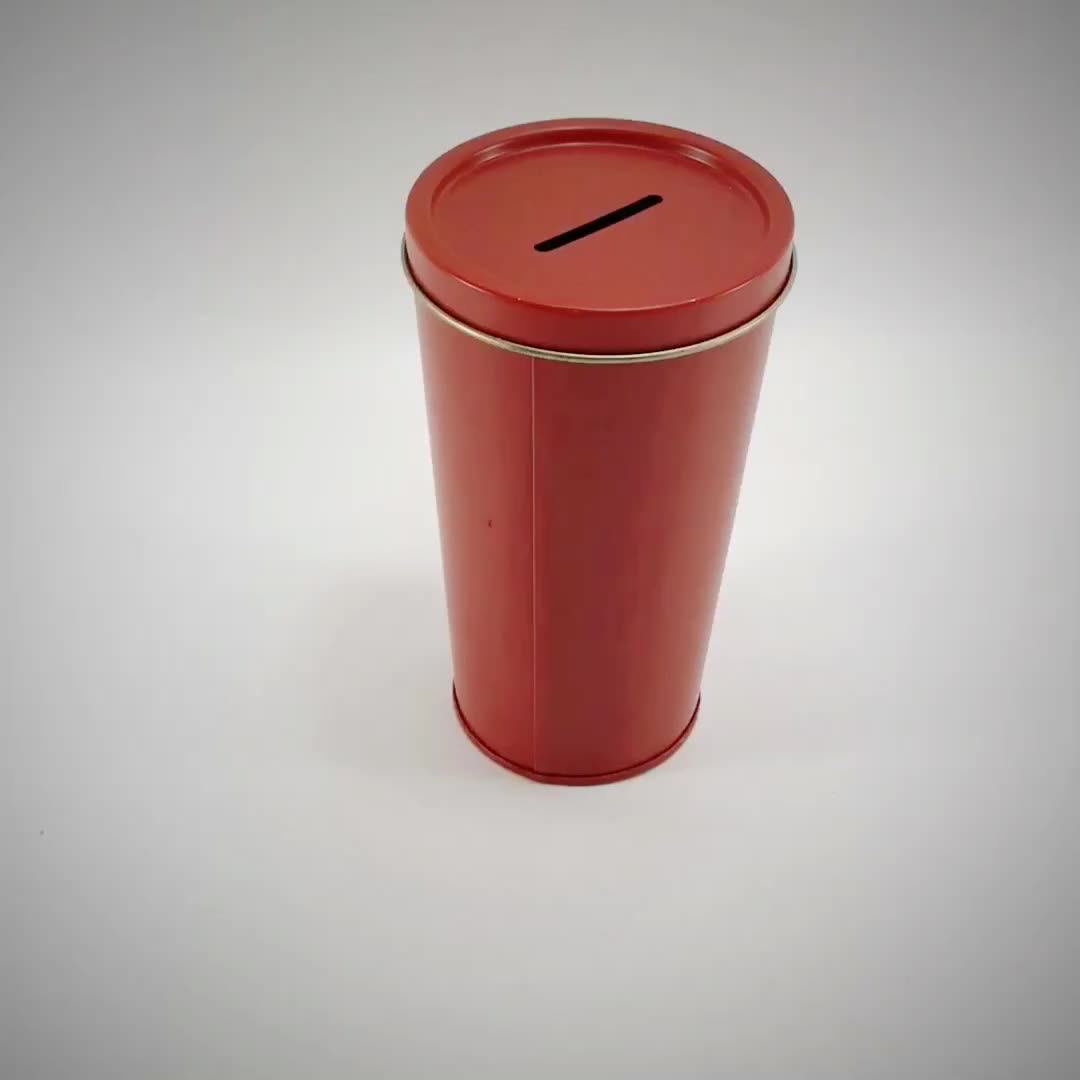 Hot Sale Metal Round Money Tin Can Coin Bank Piggy Bank - Buy Money Tin ...