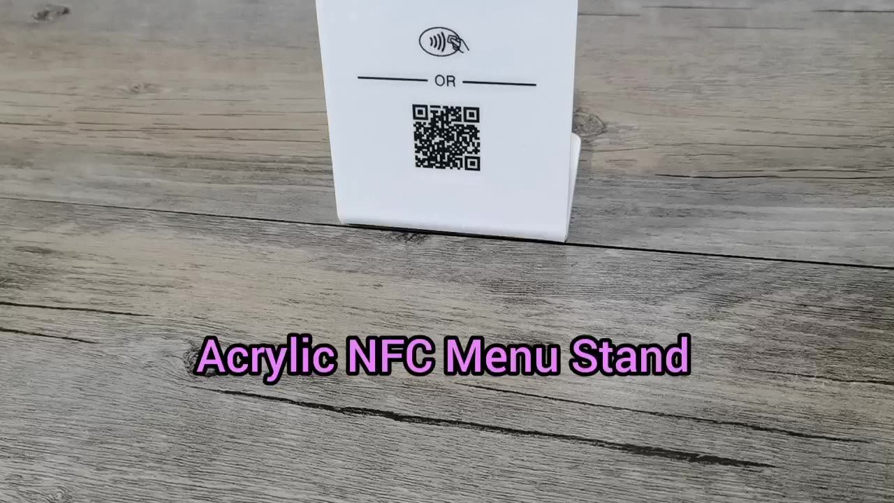 Custom Printing Acrylic Nfc Table Display Stand Ntag213 Restaurant Nfc ...