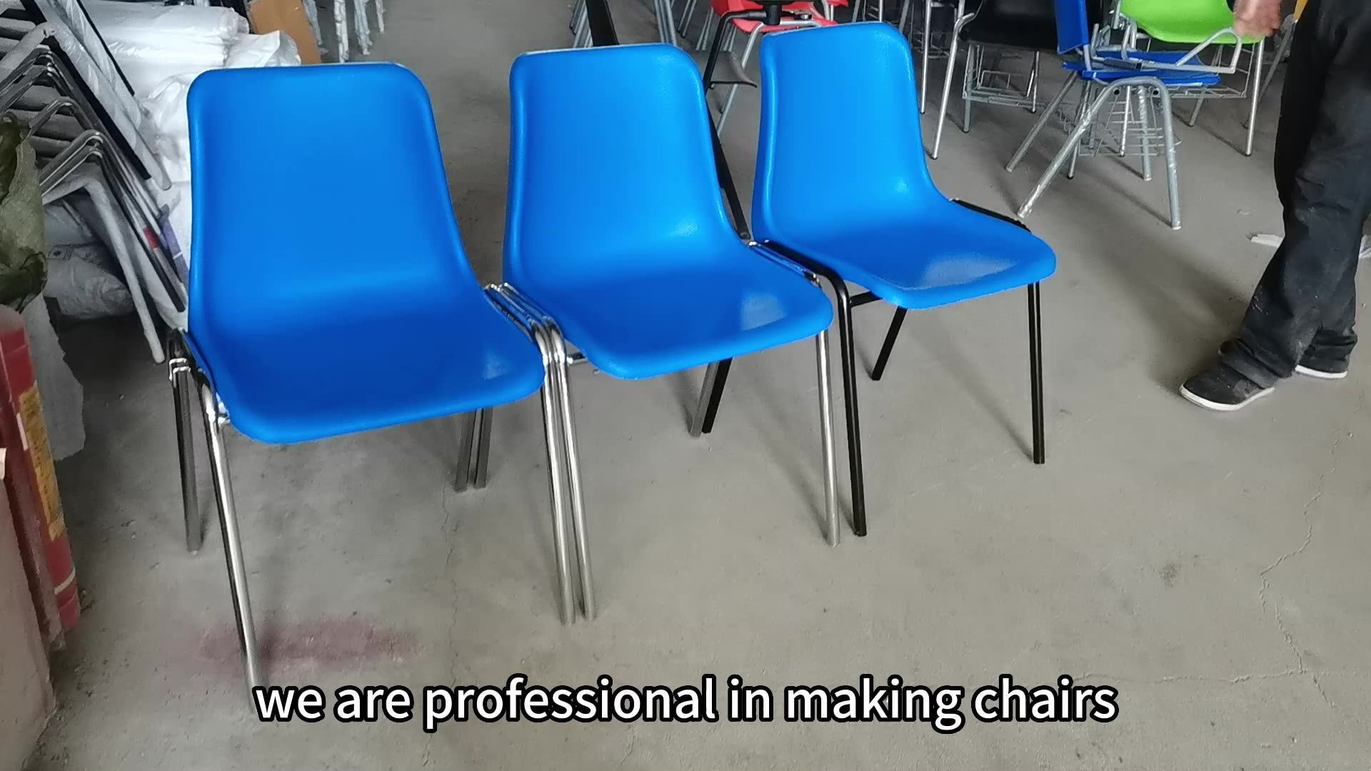 Modern Simple Stackable Pp Seat Metal Legs Colored Student School ...