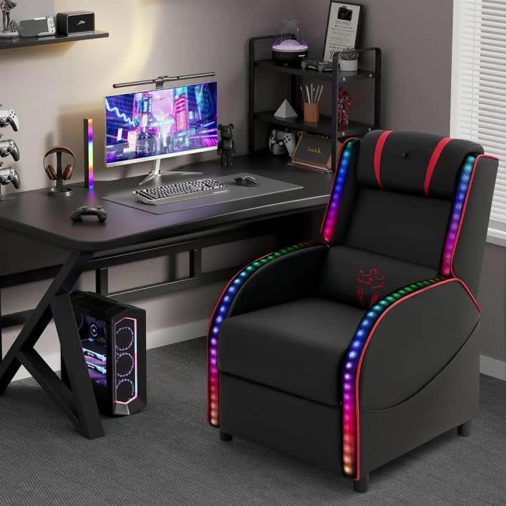 Comfortable Ergonomic Home Seating Fotel Do Gier Gaming Chair Green Rgb ...