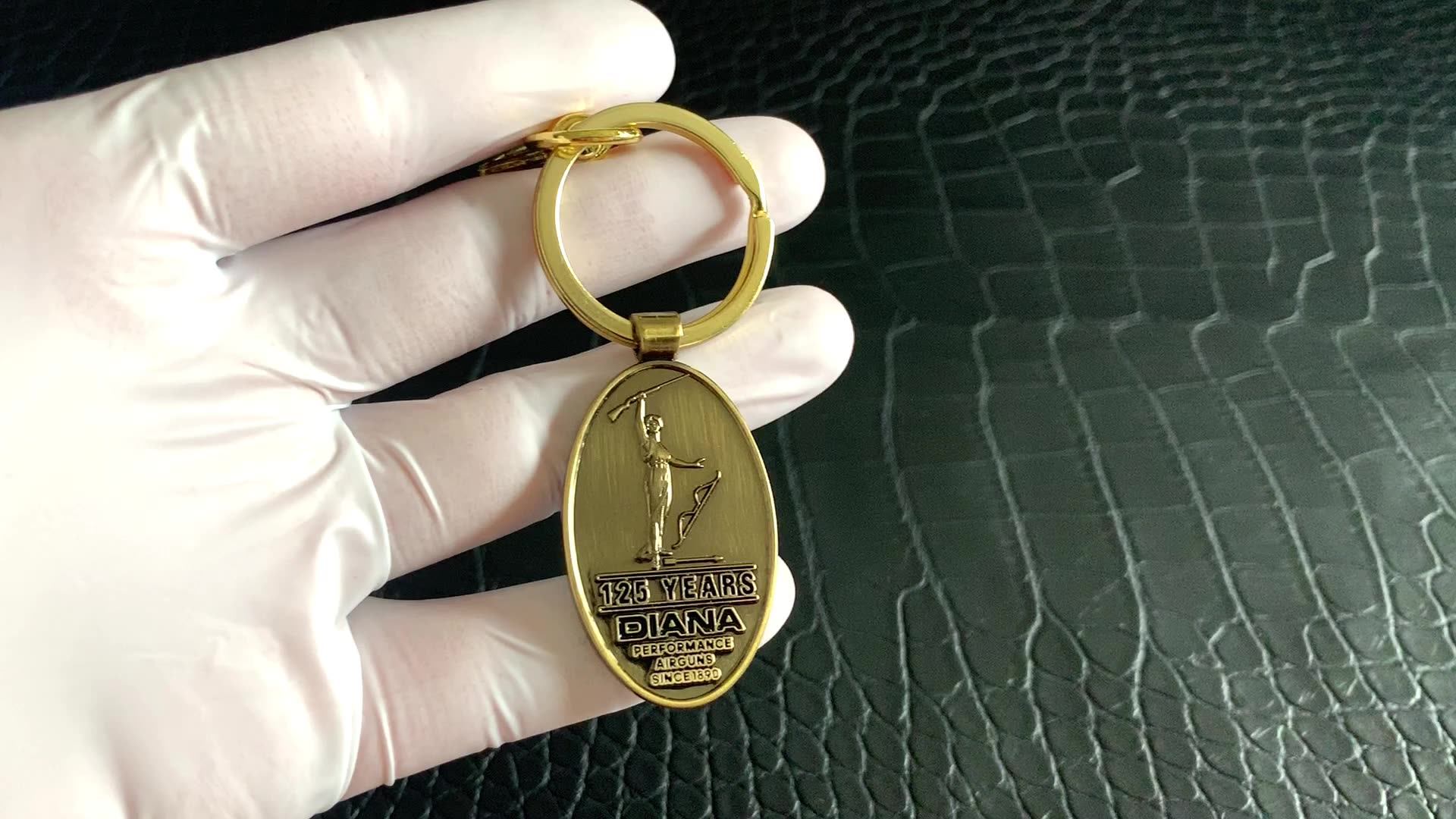 Customised Medal Keychain Logo Liberated Medal Woman Antique Gold ...