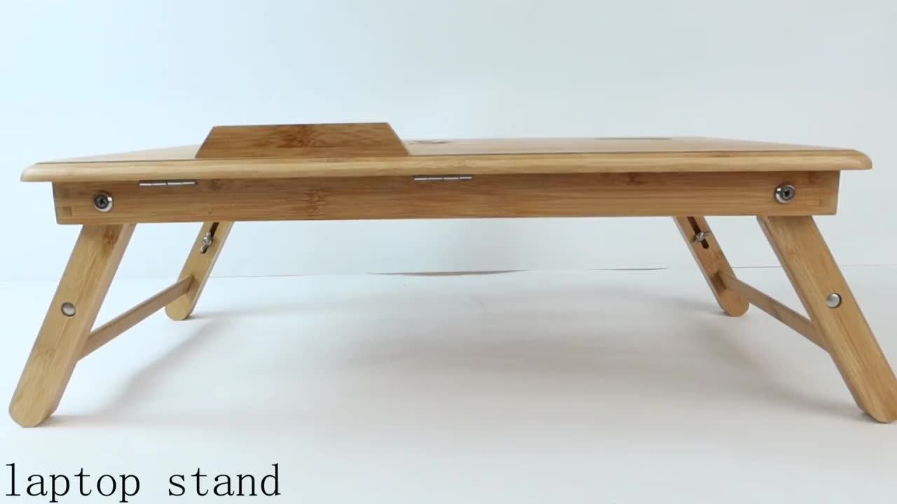 Adjustable Multifunctional Foldable Laptop Desk Bamboo Laptop Holder ...