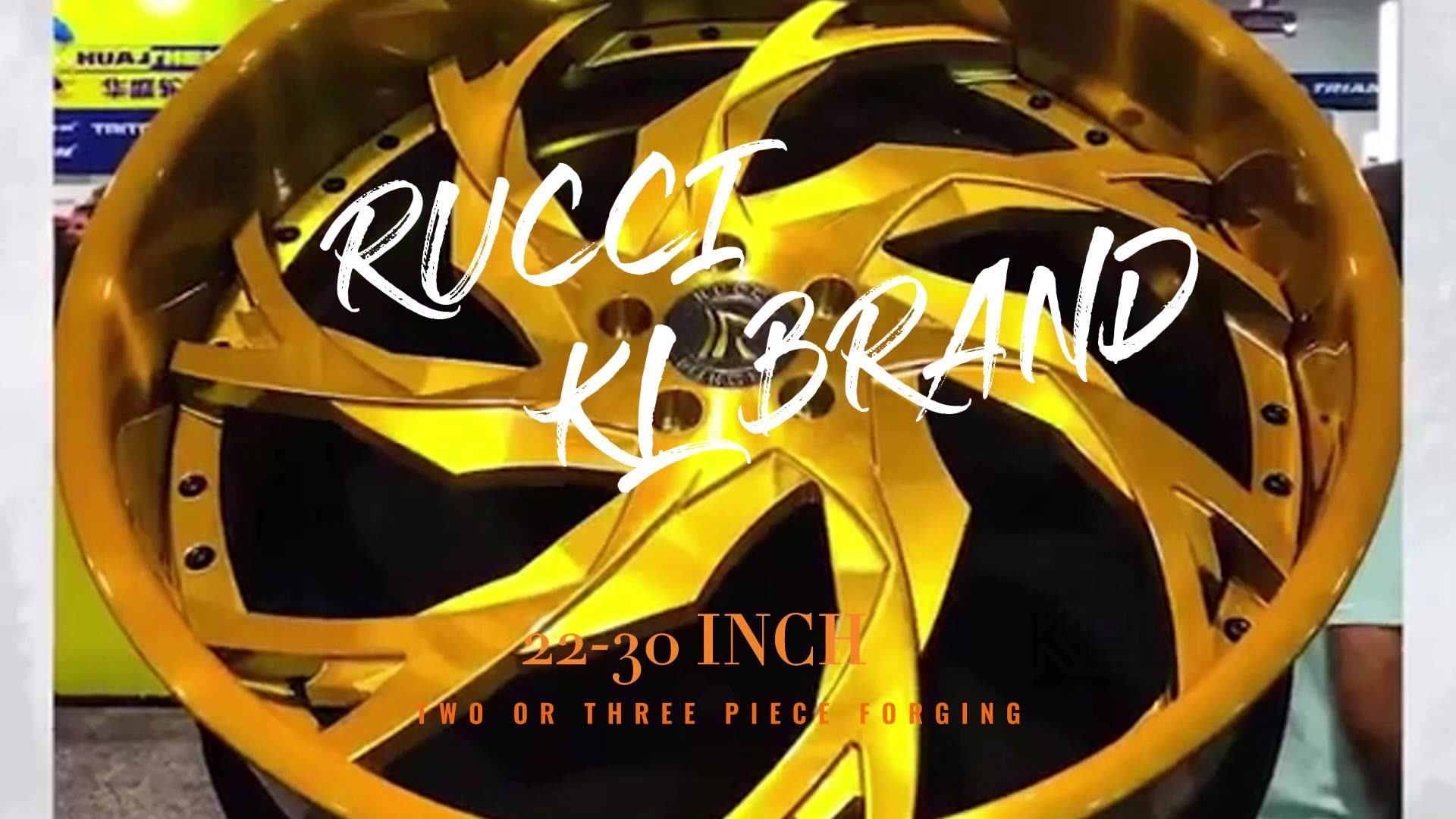 26x9 26x10 Rucci Forged Wheel Forgiato Wheel Chrome Brush Gold 24 Inch ...