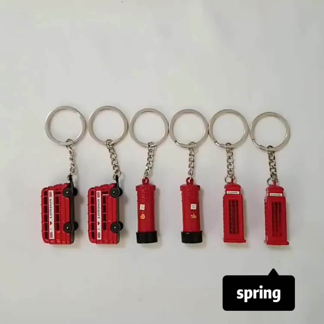 Promotion Fashion London Double Bus Key Tags Metal Tower Rings Souvenir ...