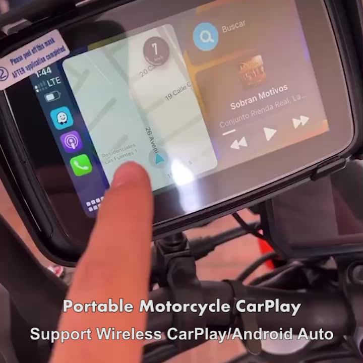 Autoabc 5 Inch Motorcycle Video Screen Wireless Apple Carplay Android ...