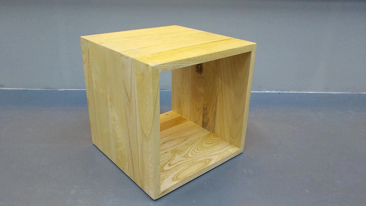 2017 Modern Style Yellow Cube Wood Display Stool For Apple Store ...