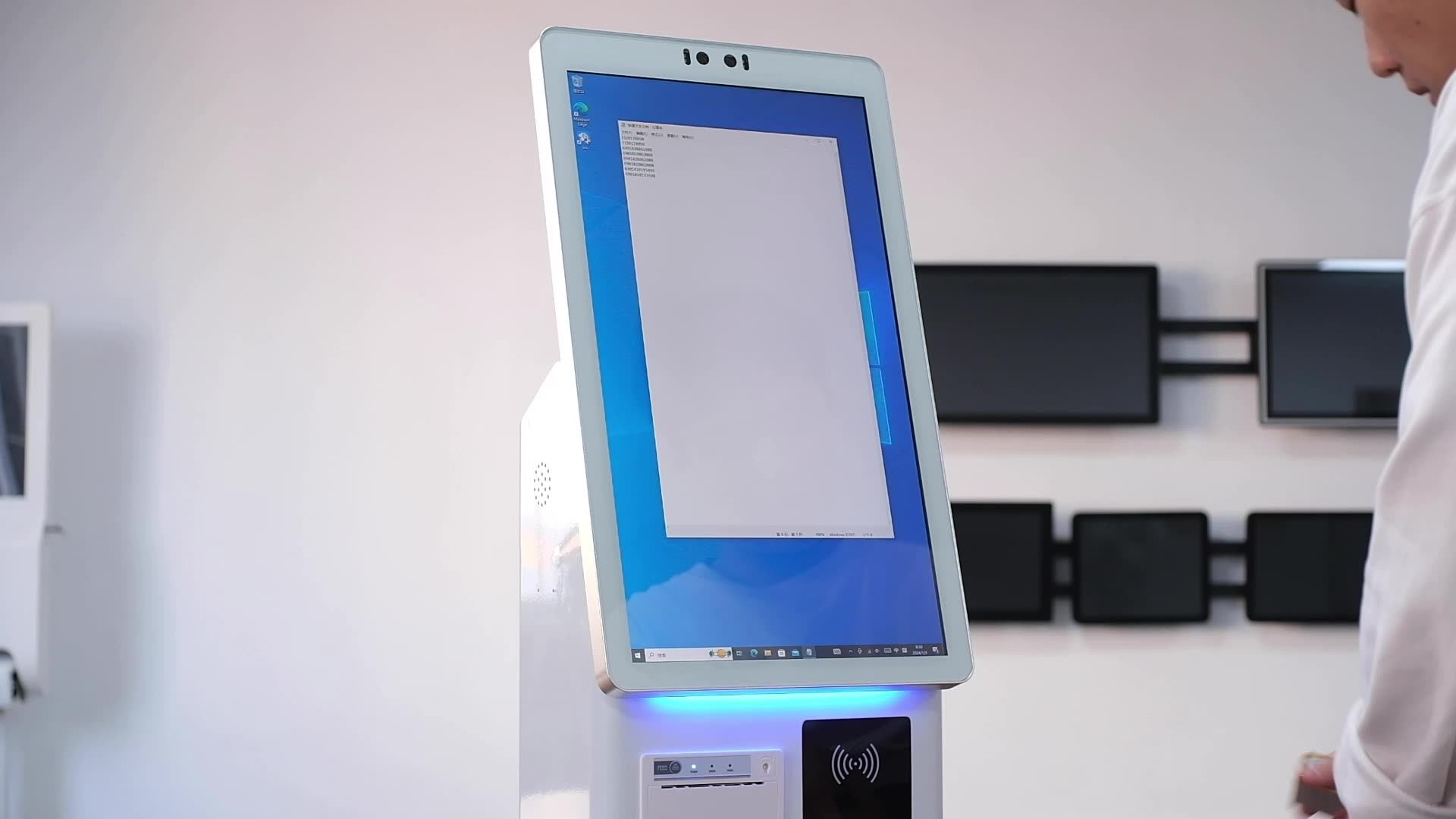 Crtly Grocery Store Counter Desk 21.5 Inch Curved Touch Monitor Rfid Qr ...