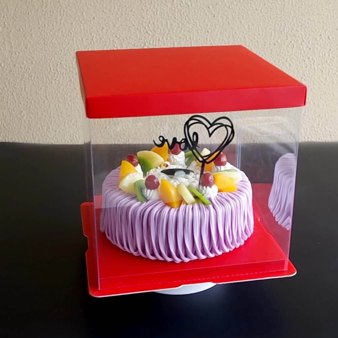 Grosir Dari Pabrik Kotak Kue Persegi Tutup Merah Batas Bening Hewan ...