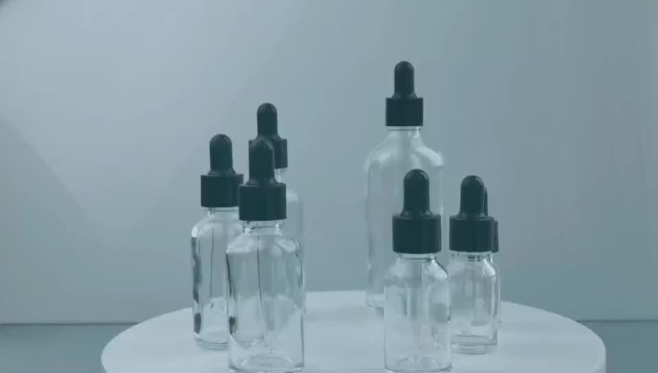 Cylinder 30ml 50ml 100ml Matte Black Frosted Glass Tincture Bottle With ...