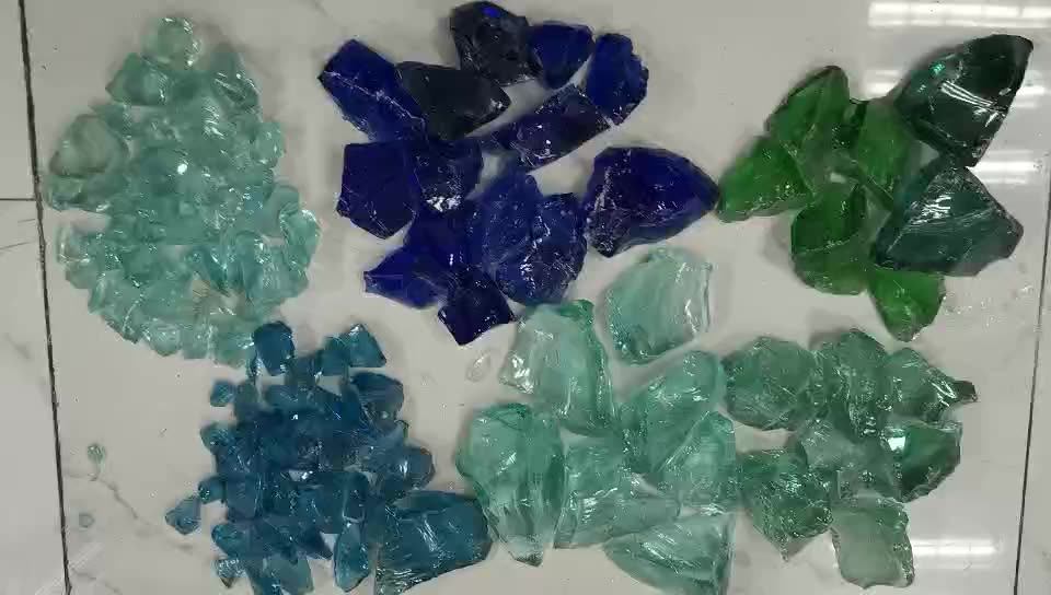 Light Aqua Blue Crushed Landscaping Glass Rocks In Various Sizes - Buy ...