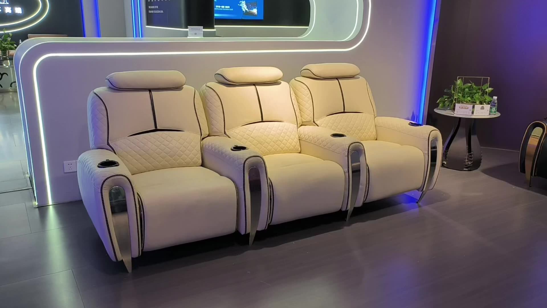 Home Theater Luxury Leather Massage Sofa Recliners Seats Cinema Movie ...