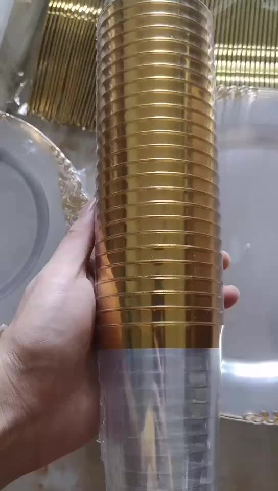 175pieces 350pieces Plastic Gold Dinnerware Set 25 Guest Gold Plastic ...