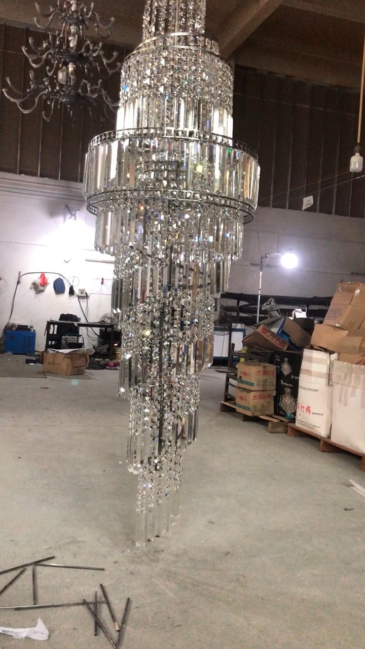 Staircase Light Crystal Chandelier Building Large Crystal Staircase ...