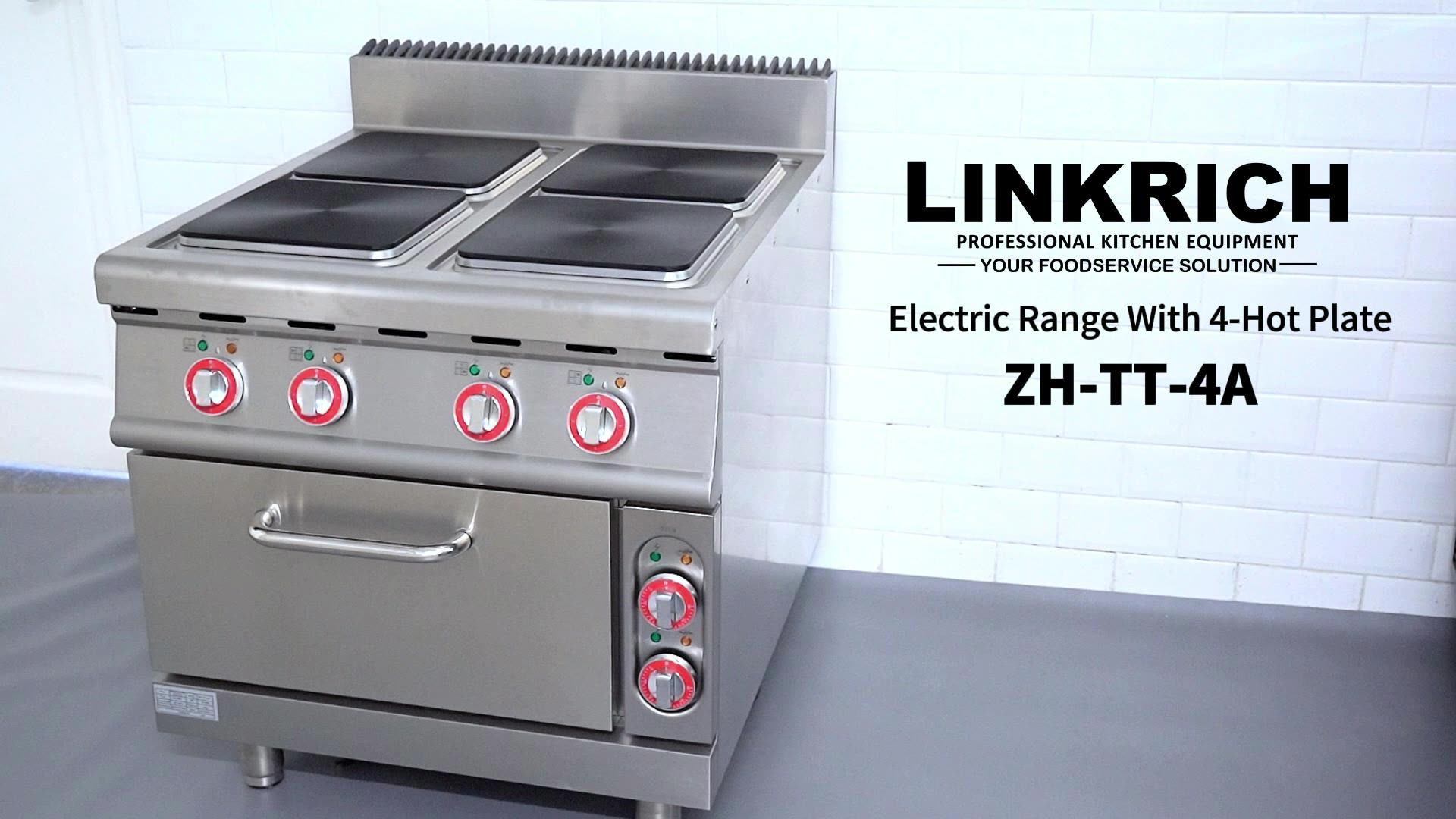 Stainless Steel Electric 4-plate Counter Top Cooker With Oven Factory ...