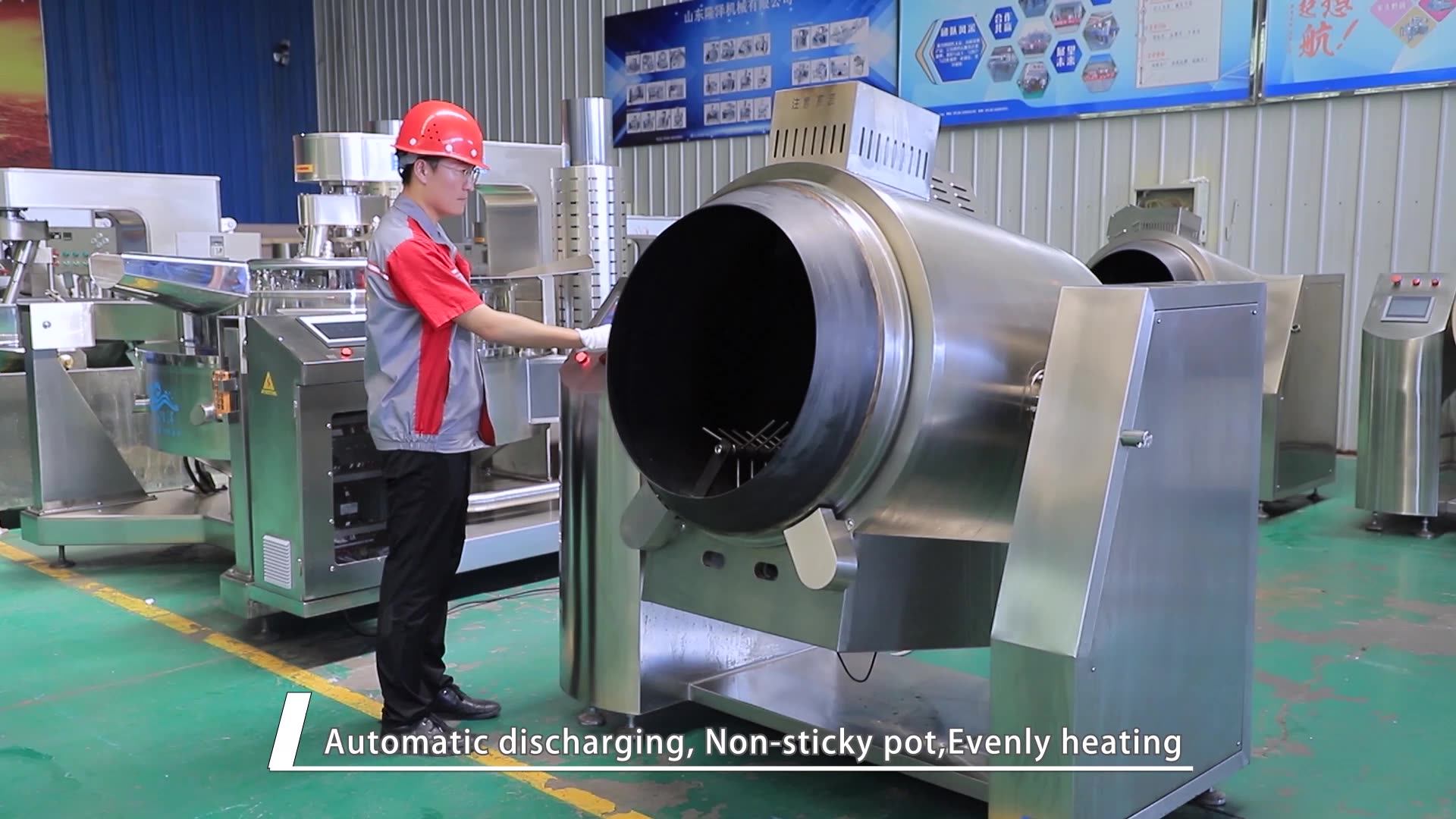 Full Auto Ready Meal Cooking Machine Drum Gas Intelligent Stir Fry ...