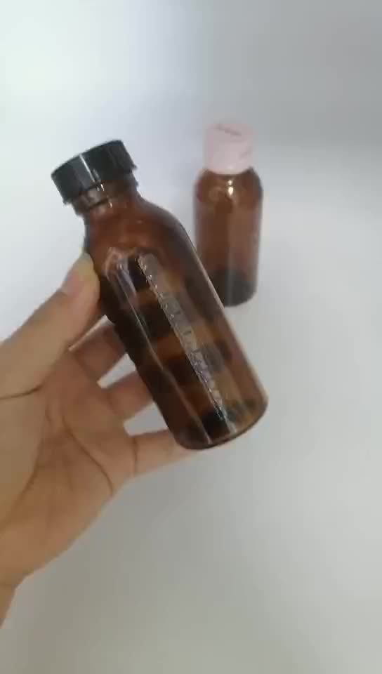 Botol Kaca Amber Sirup Batuk Kosong Bulat 3oz Untuk Kemasan Obat Cair ...