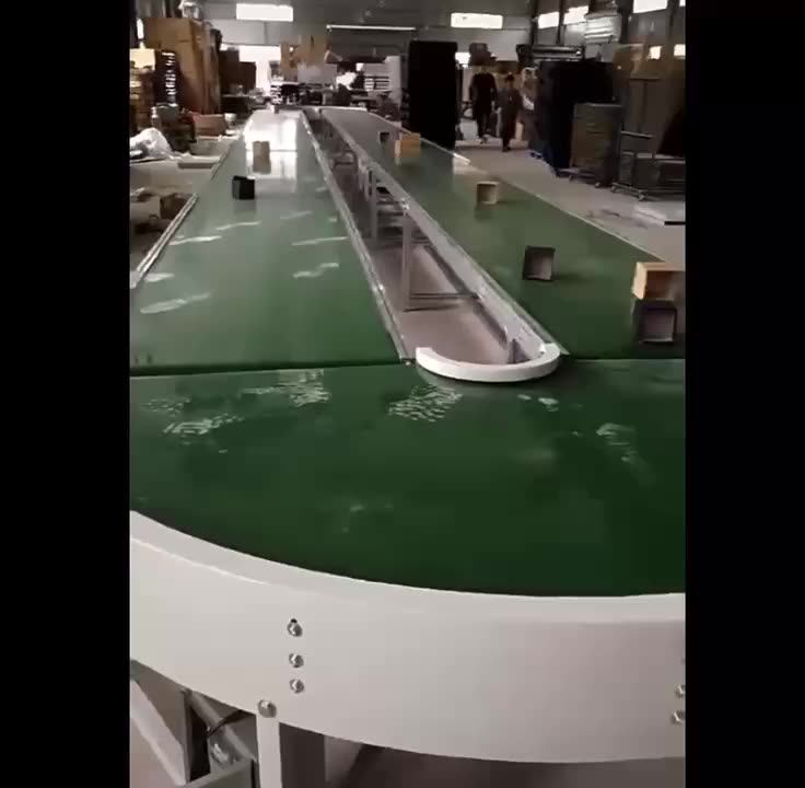 Automatic Curve Round Turning Pvc Belt Conveyor 45 90 180 Degree ...