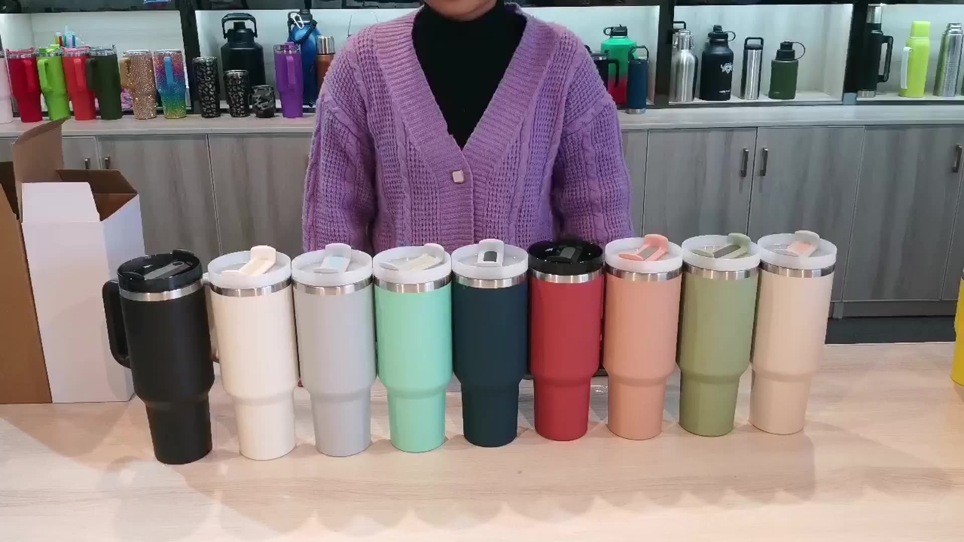 Modern 40oz Large Portable Travel Tumbler Eco-friendly Vacuum Thermos ...