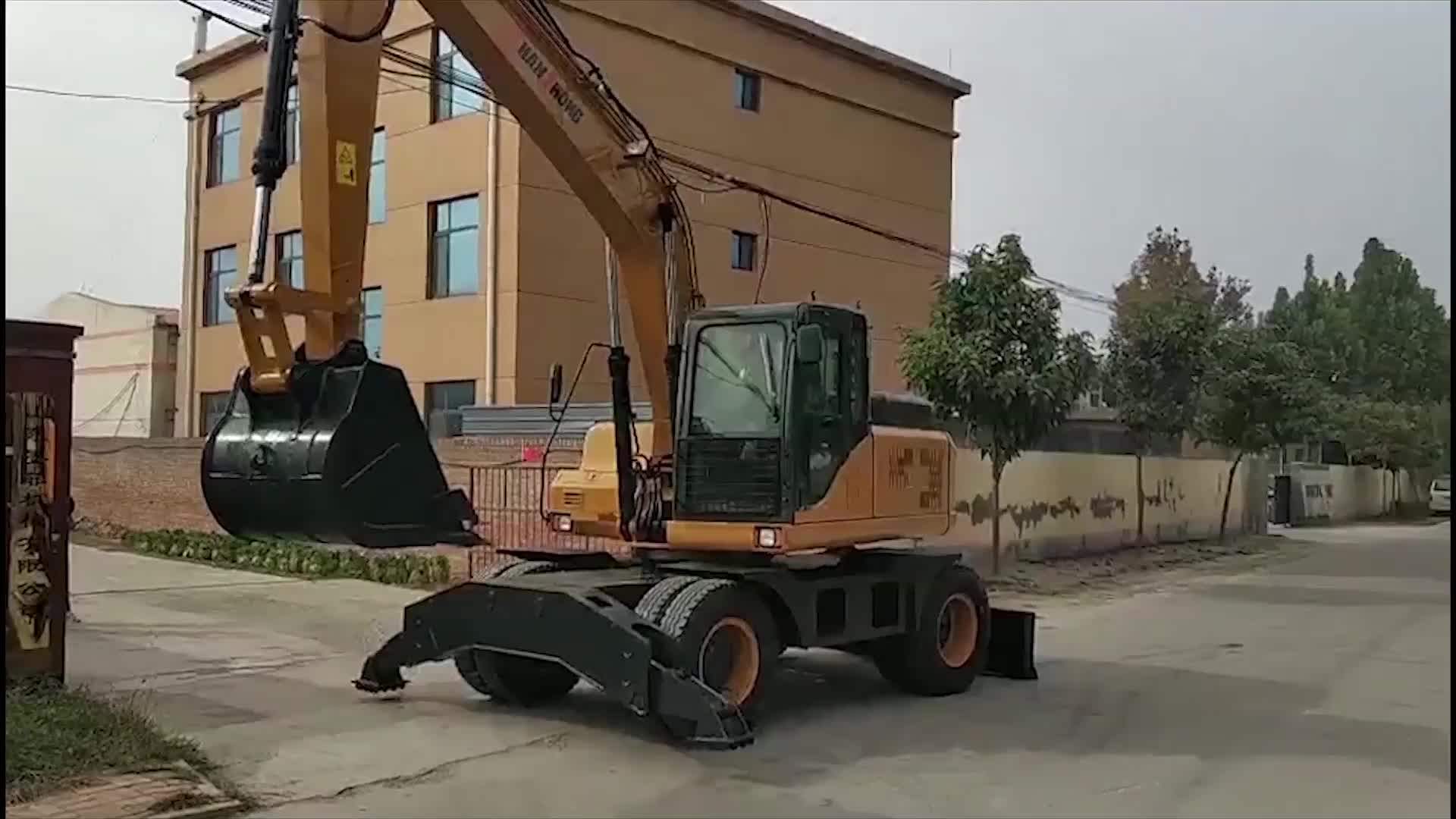 16 Ton Mini Wheel Excavator Small Digging Machine China Wheel Excavator ...
