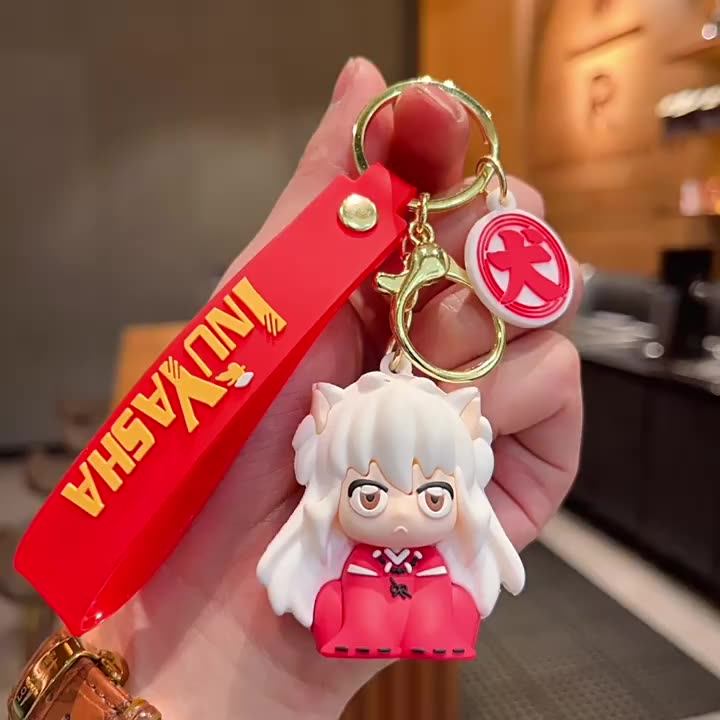 Cartoon Cute Inuyasha Doll 3d Keychains Portable Car Key Ring ...