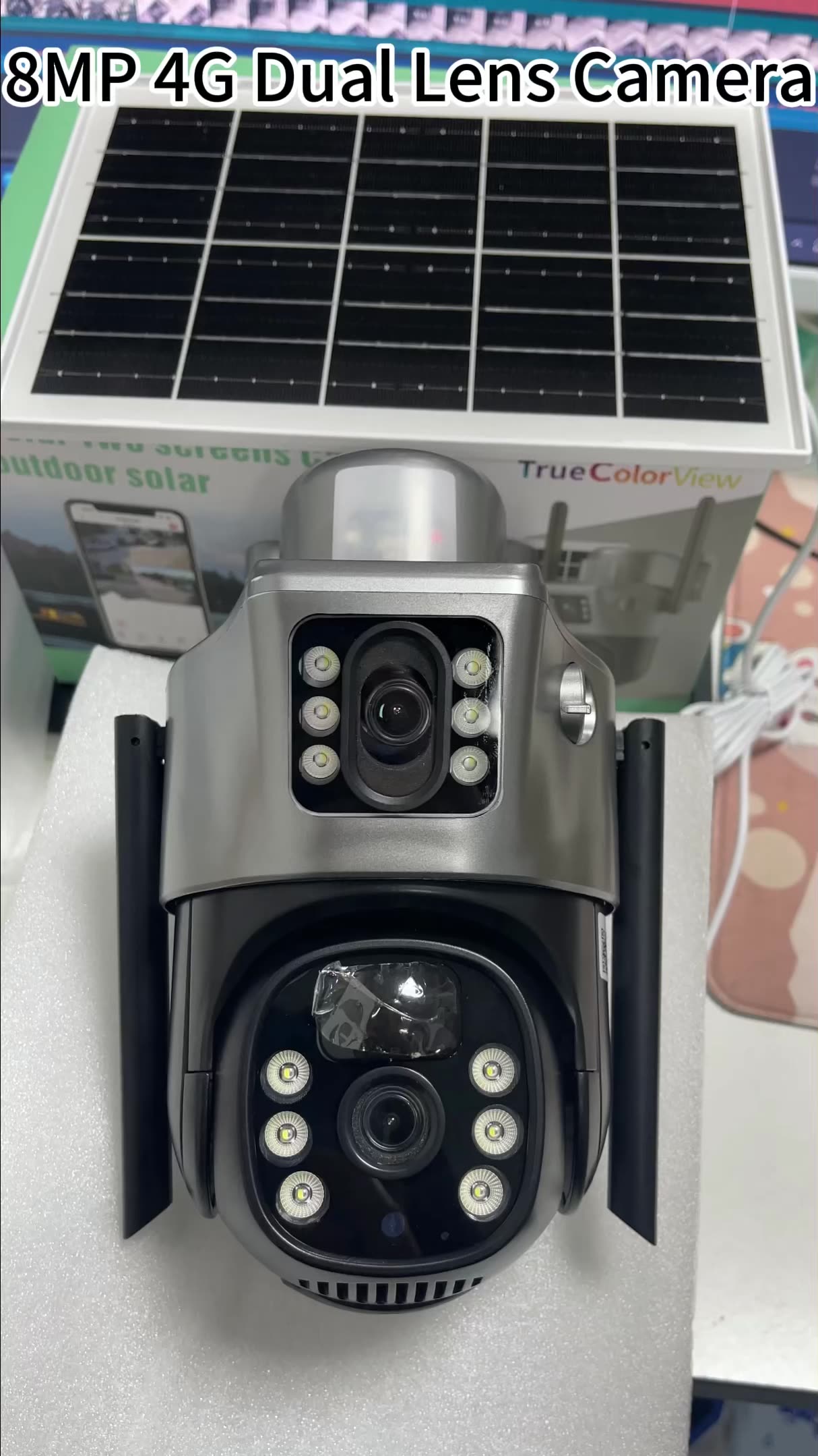 Solar Powered Surveillance V380 Pro 8mp 4g Wireless Wifi Outdoor Security Camera Dual Lens 4k Hd ...