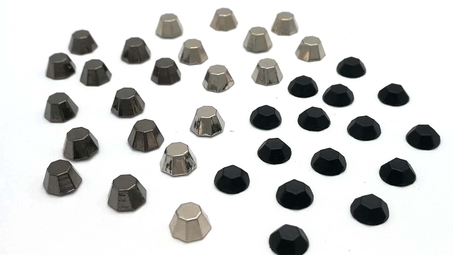 Black Color Convex 8mm Dome Bulk Spikes Leather Rivets Metal Studs For ...