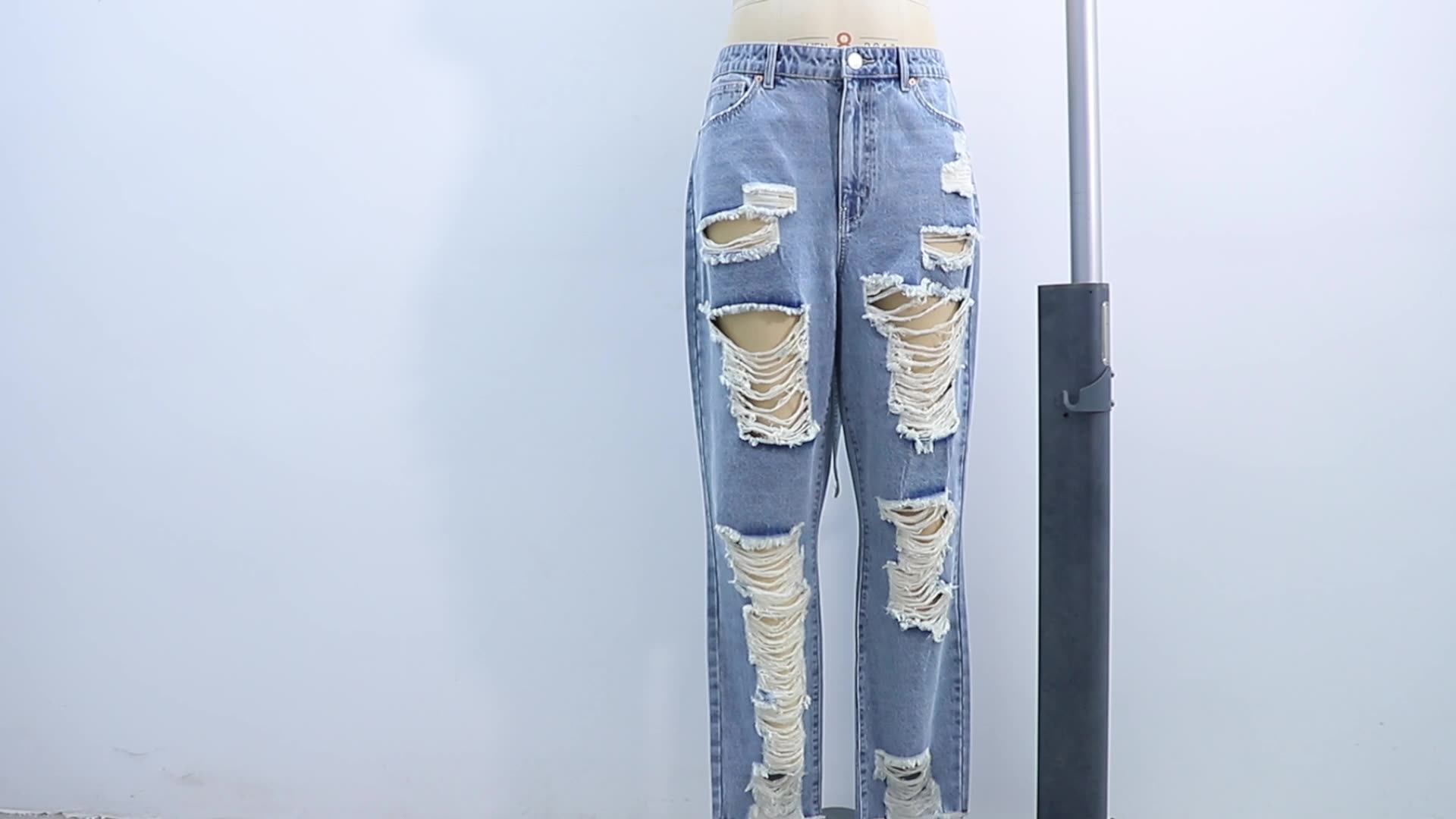 Custom Men Jeans Vibe Style Destroyed Pants Ripped Jeans Oversize 100% ...