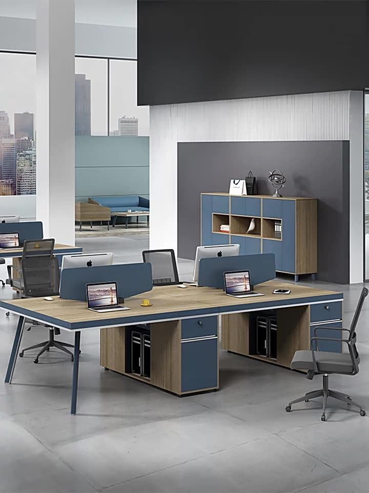 Two-person Computer Desk,4-6 Person Employee Booths,Finance Desk Office ...