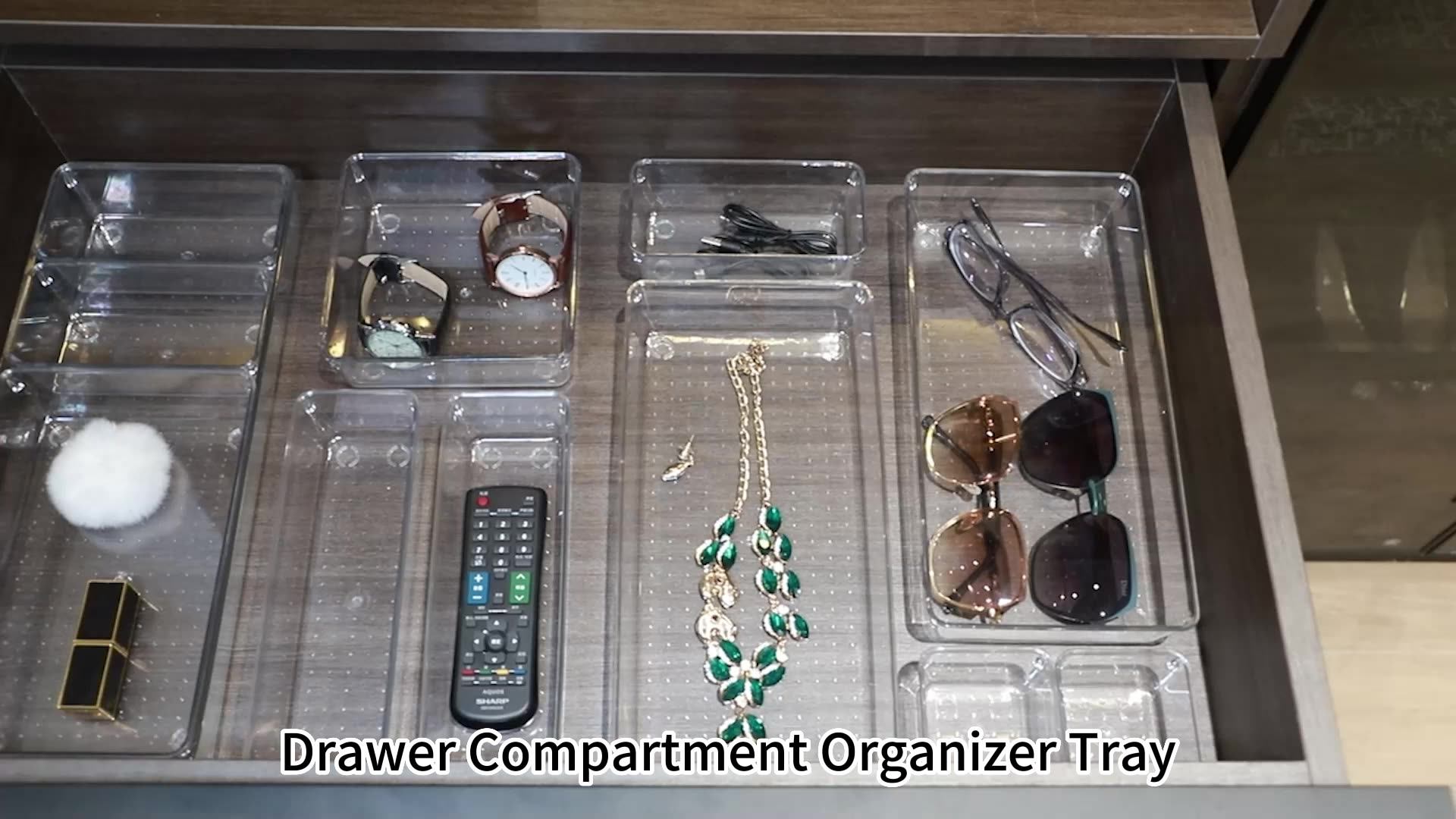 Clear Plastic Drawer Organizers Set Recycle Bathroom And Vanity Drawer ...