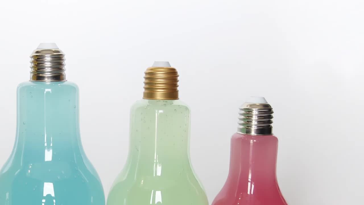 Led Light Bulb Plastic Bottle Boba Tea Cup With Metal Screw Lids For ...