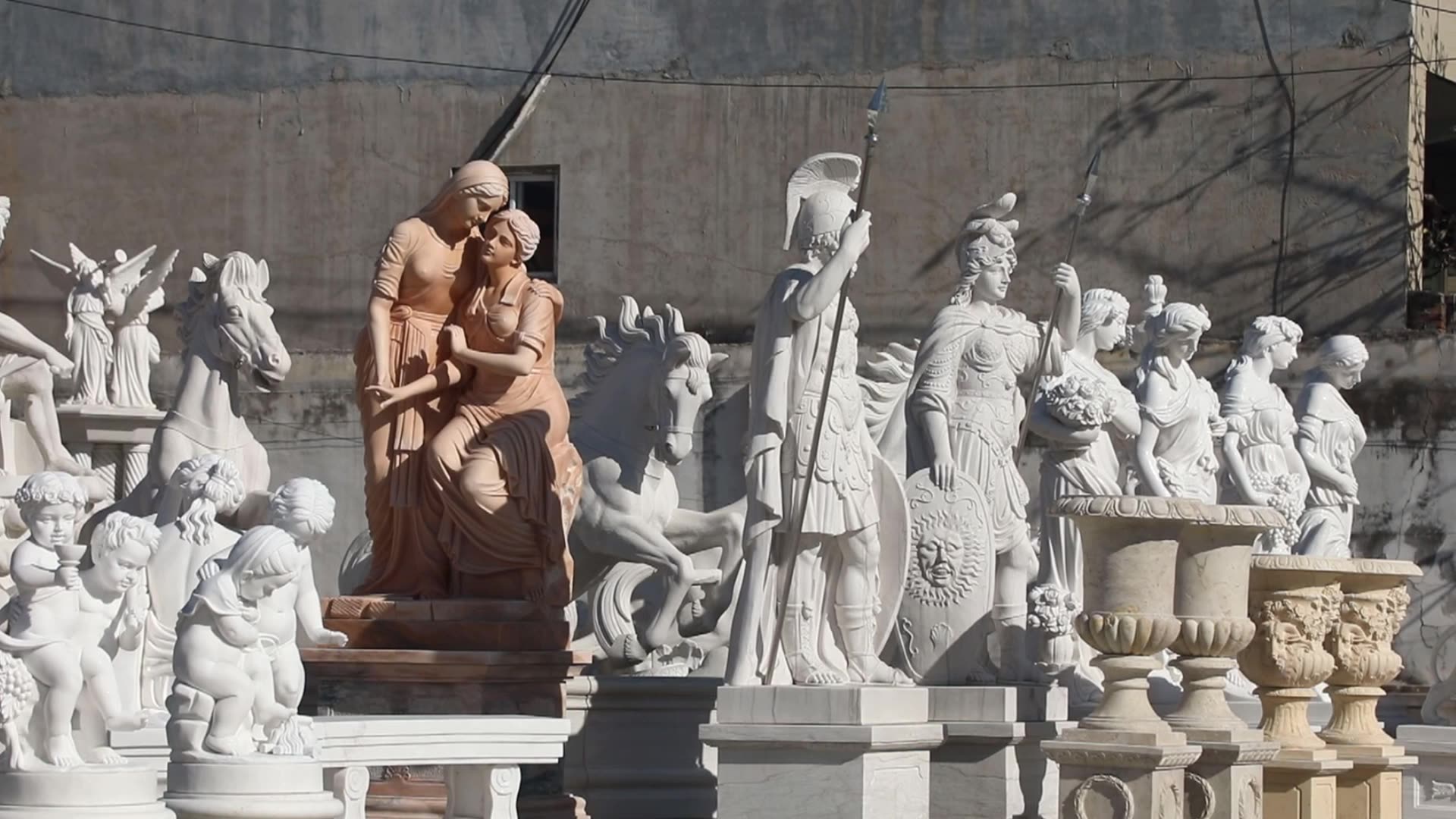Museum Ancient Roman Sculpture White Marble An Athlete Wrestling With A ...