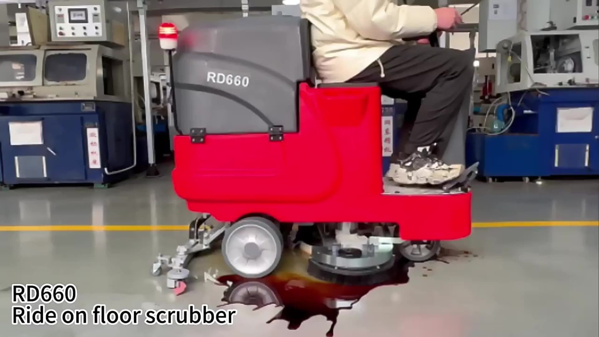 Simple Operation And Dual Brushes Man On Board Floor Washer Ride On ...