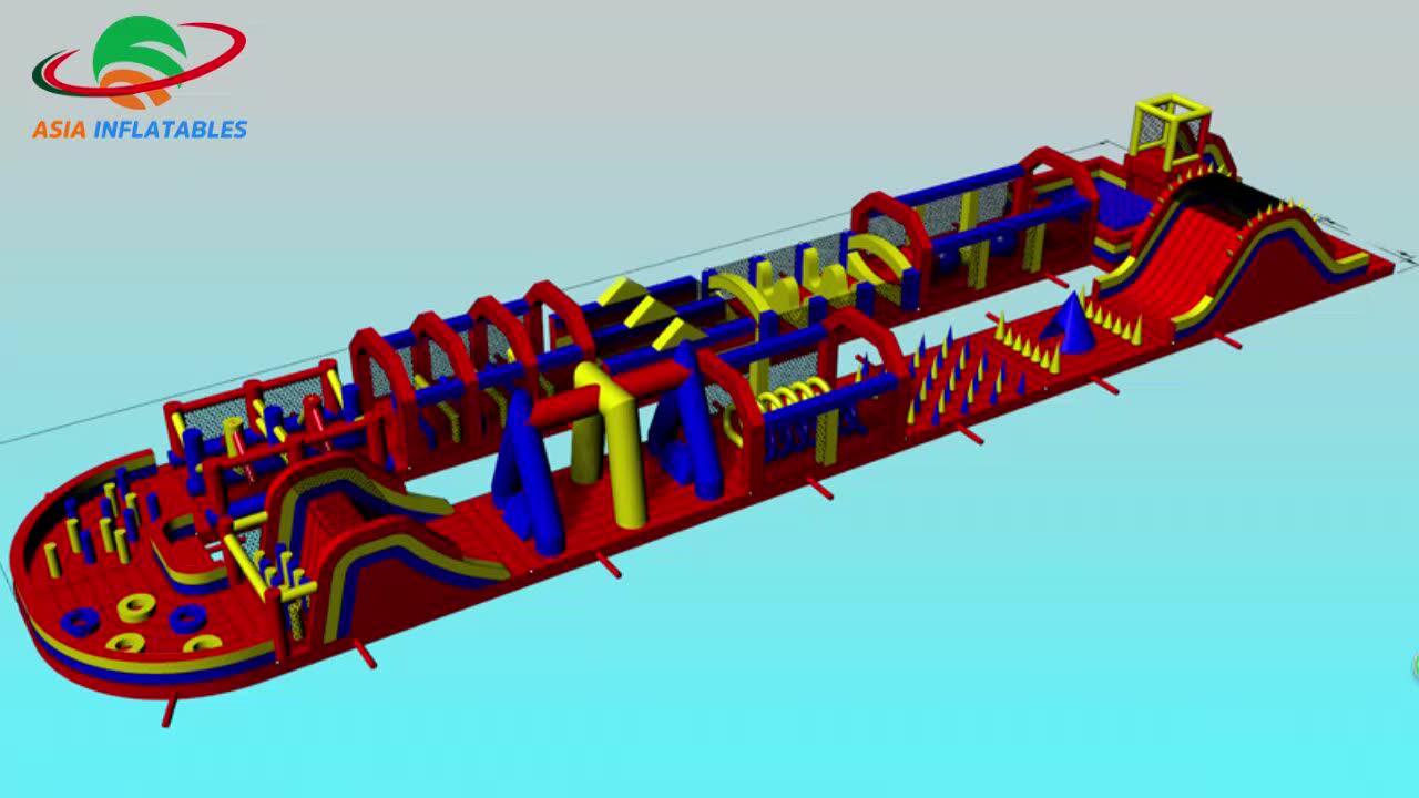 Inflatable Rainforest Extreme Obstacle Course / Jungle Run Obstacle ...