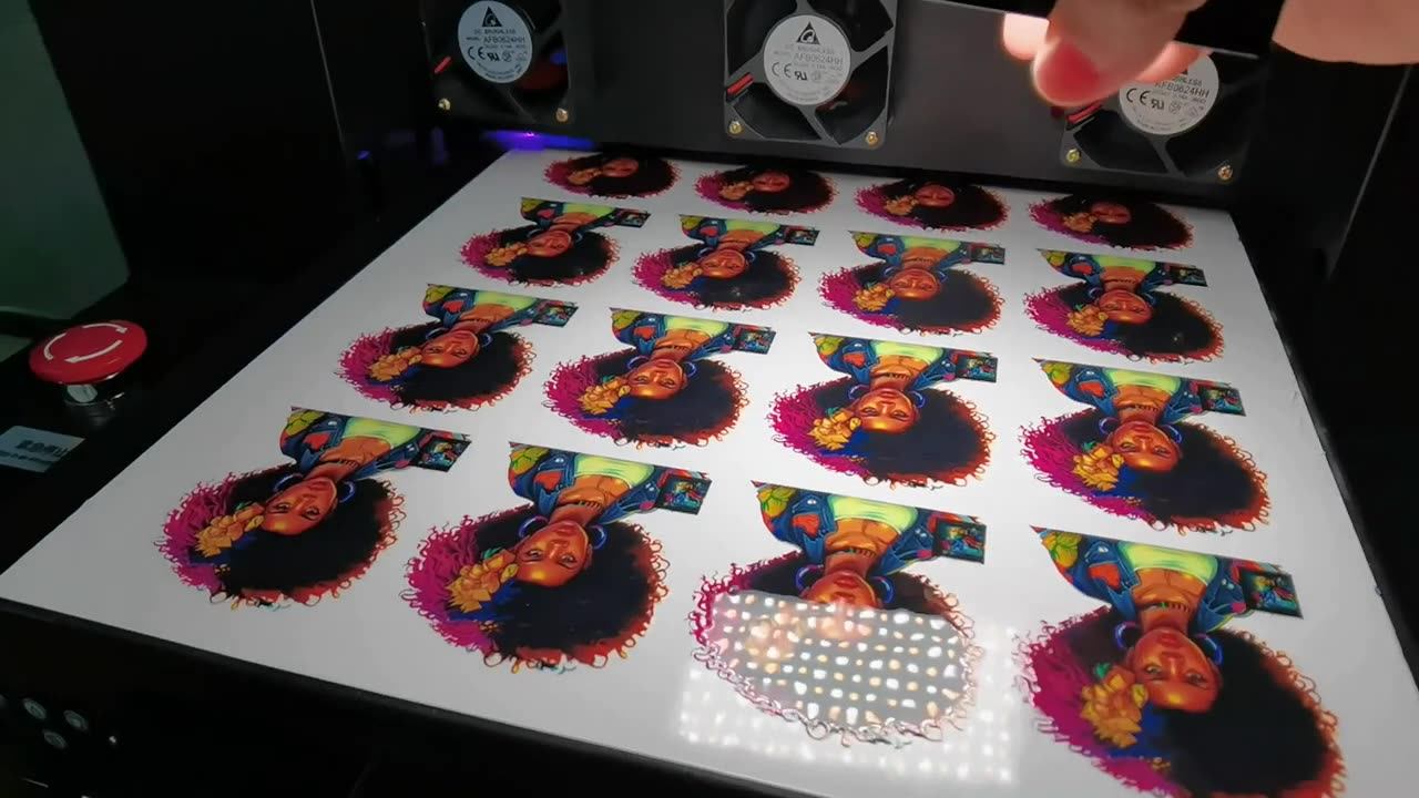 Flatbed Uv Printer Cmykw Varnish Uv Inks Printing On 30*40cm A-b Pet ...