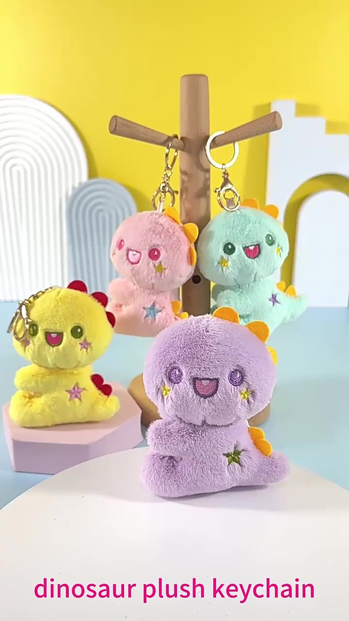 Promotional Cartoon Mini Kawaii Dinosaur Stuffed Animal Plush Keychains ...