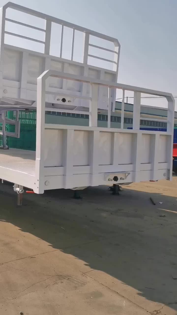 Transport Semi Trailer Car Carrier Truck Trailer 20 Ton Flatbed Truck ...