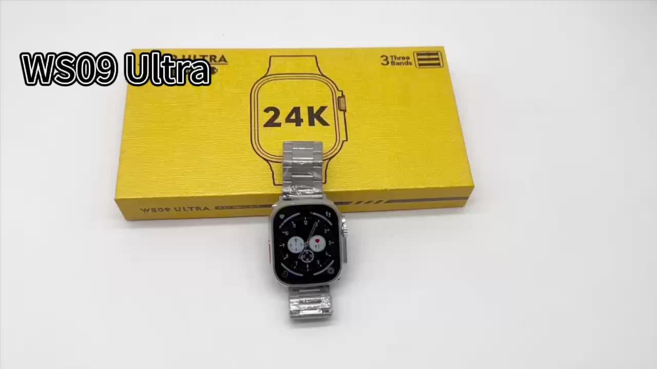 Ws09 Ultra 24k Gold 3 Bands Straps Smart Watch Bt Call Relogio Montres ...