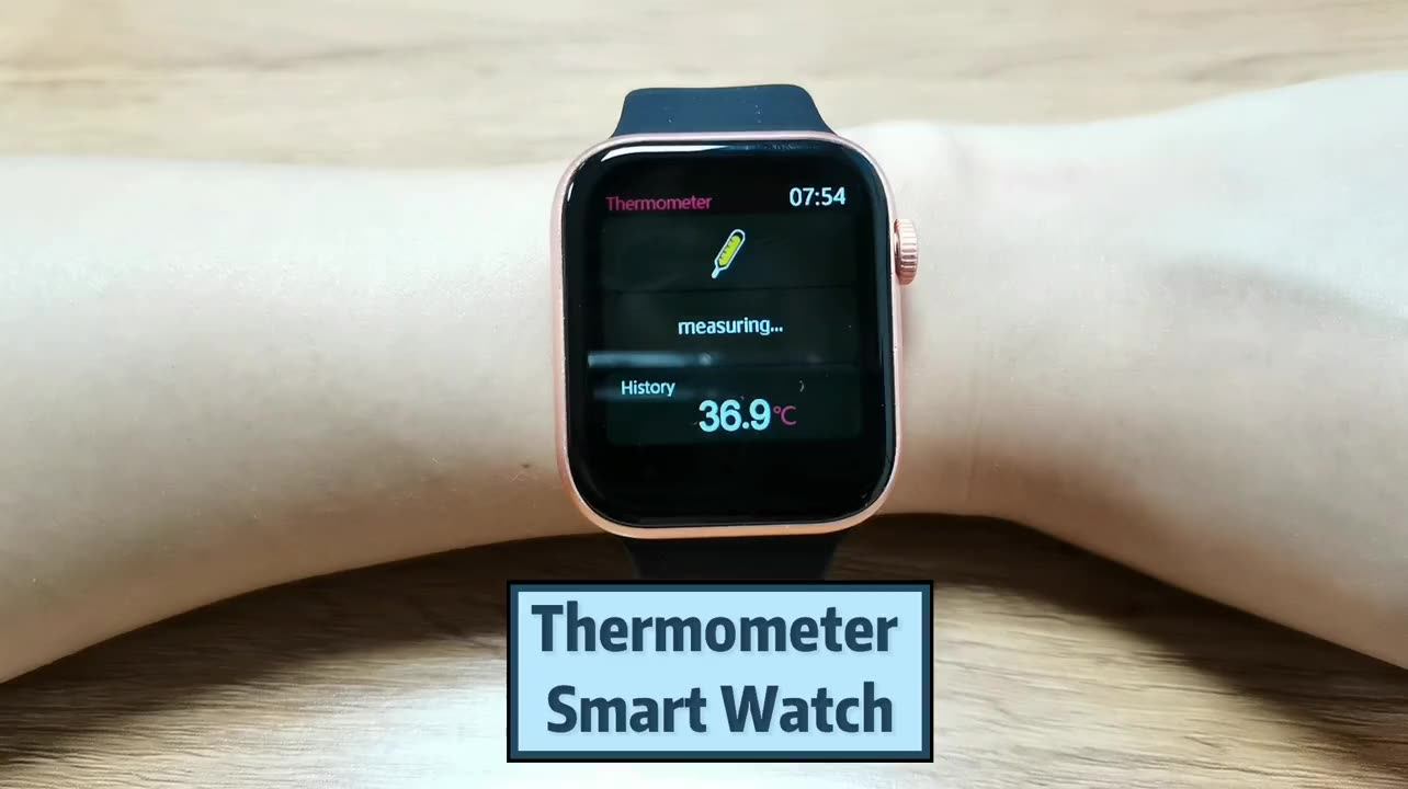 Iwo T5 Pro T5s Bt Call Smartwatch Series 5 Body Temperature Detector Bp ...