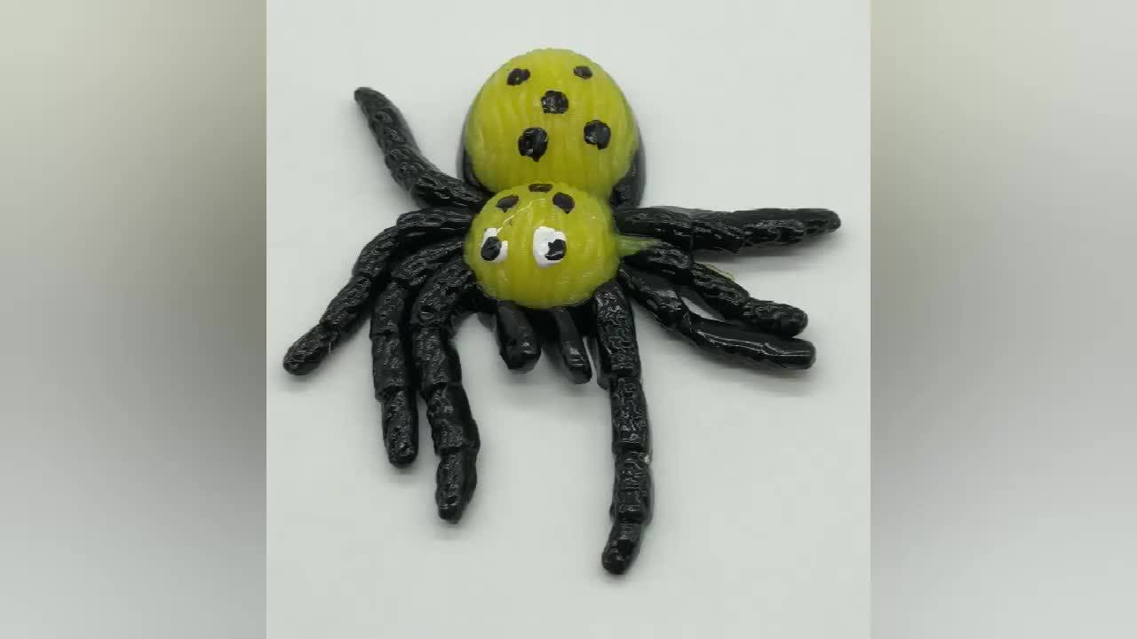 D-135 Educational Equipment Sticky Yellow Spider Tpr Soft Squishy ...