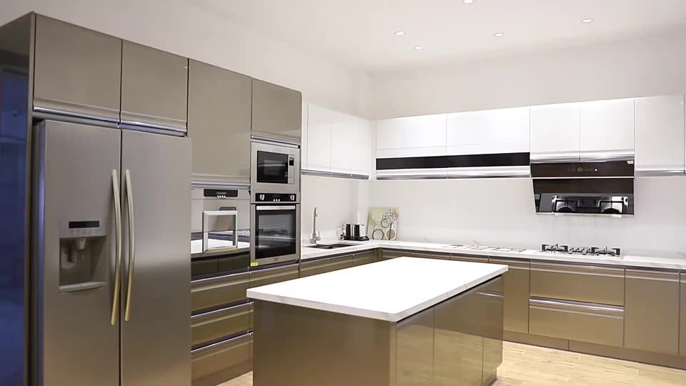 Ace Kitchen Cabinets Modern Solid Wood Luxury Cupboard Modular Kitchen ...