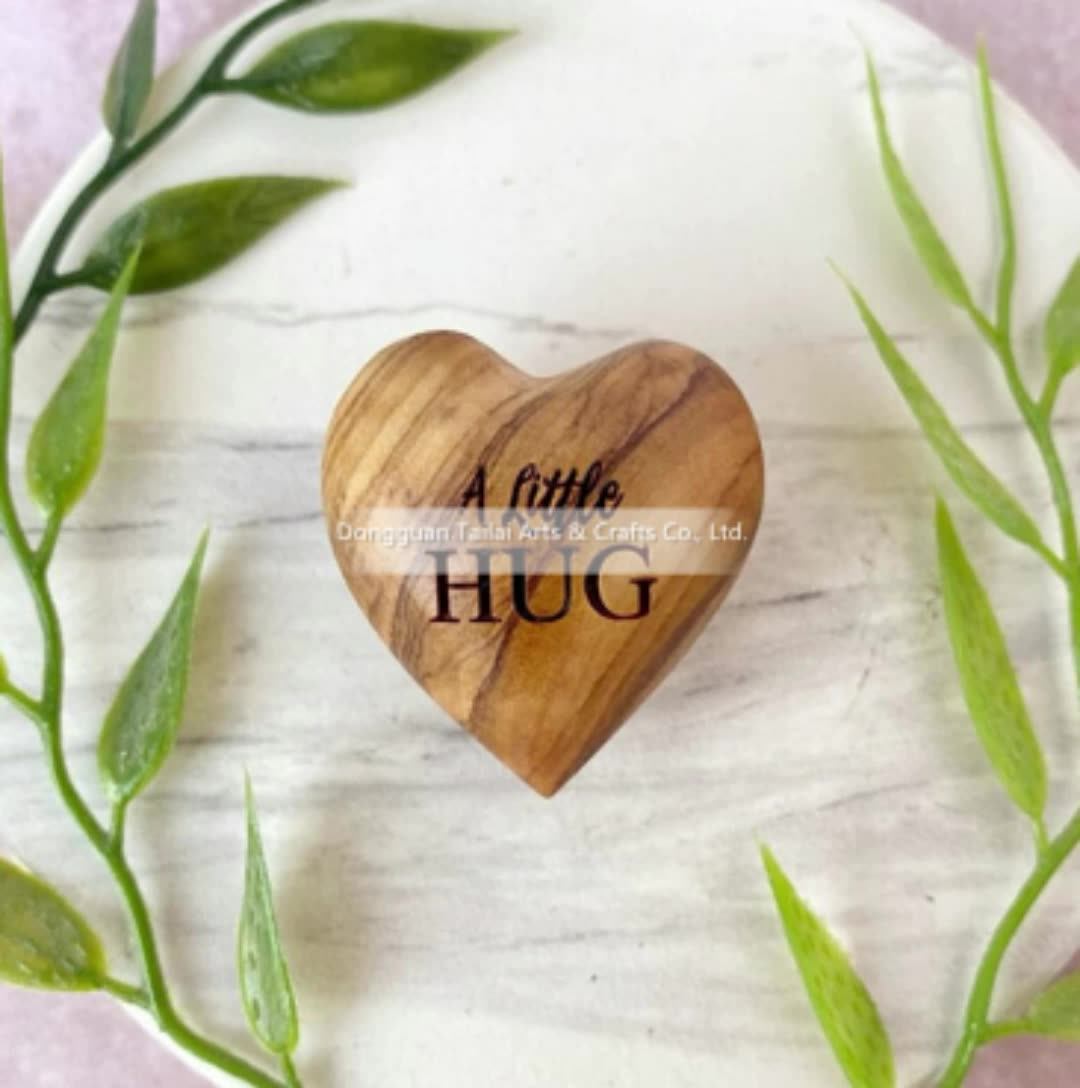 Tailai Personalized Hand Carved 3d Wooden Heart Shape Wood Crafts Art ...